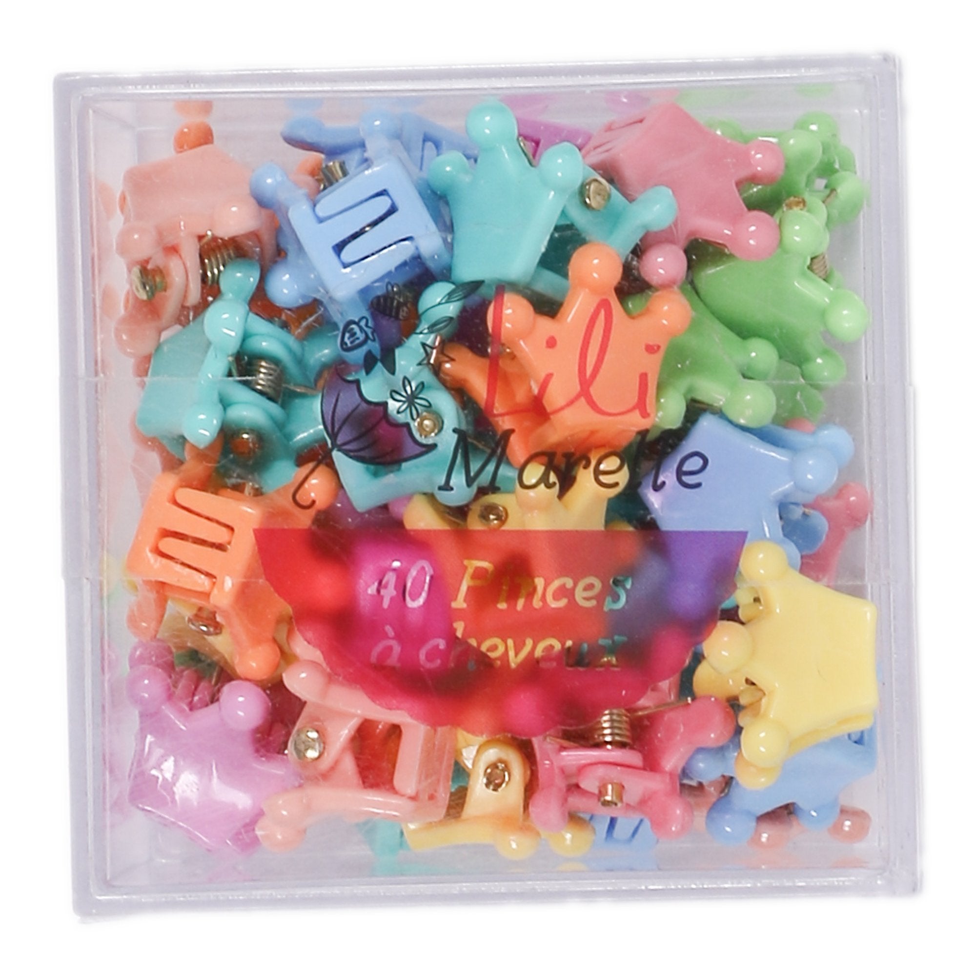 Boîte de 40 petites pinces fantaisie – Stokomani