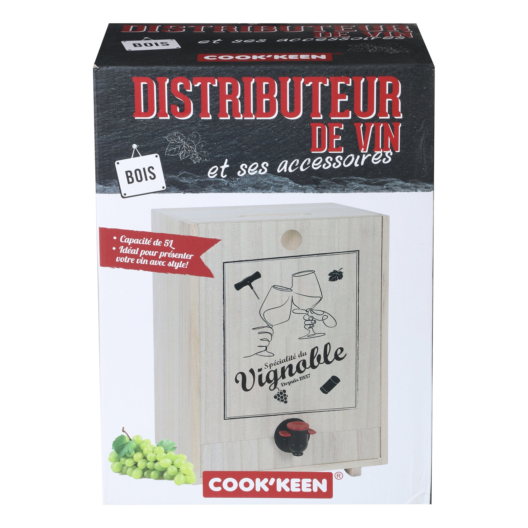 Boîte à vin en bois + poche de 5L – Stokomani