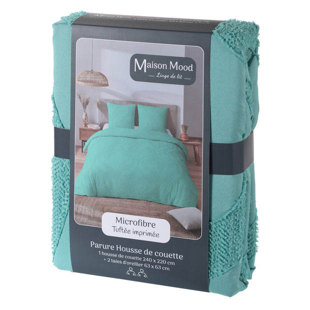Parure housse de couette tufté 240 x 220 cm - Vert – Stokomani