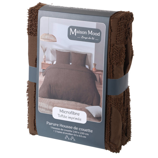 Parure housse de couette tufté 240 x 220 cm - Marron – Stokomani