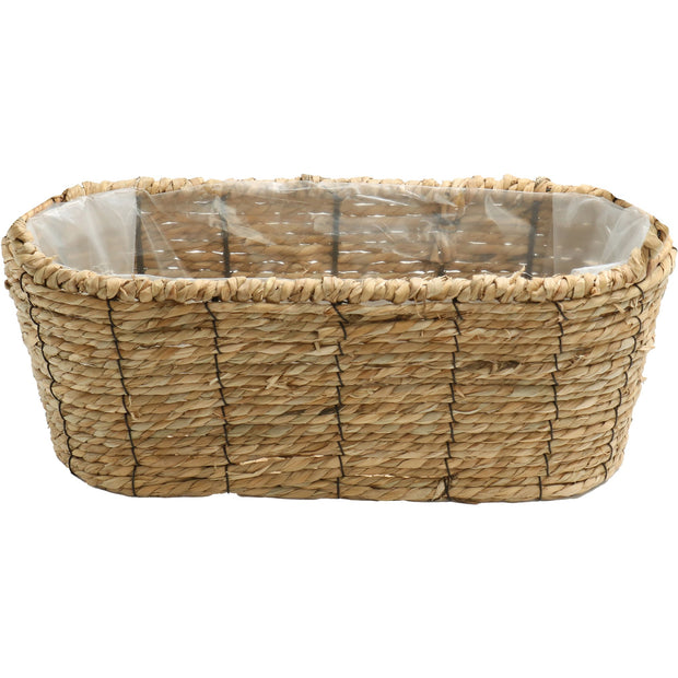 Jardinière ovale en jonc 40x17x15 cm – Stokomani